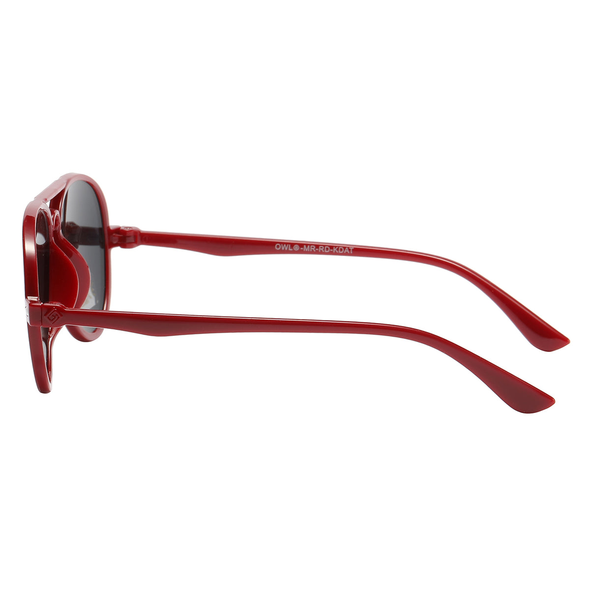 OWL Kids Aviator Sunglasses UV400 Mirror Lens Red Plastic Frame ...