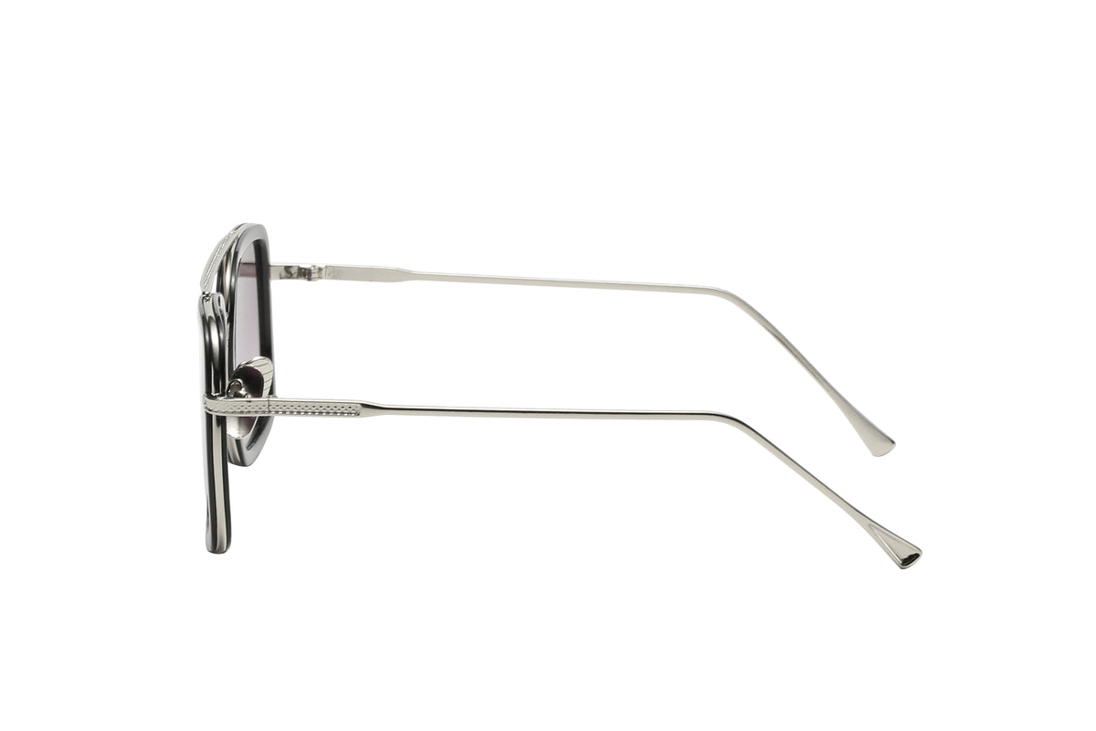 Tony Stark Aviator Sunglasses UV400 Metal Golden Frame Grad. Ash Lens ...